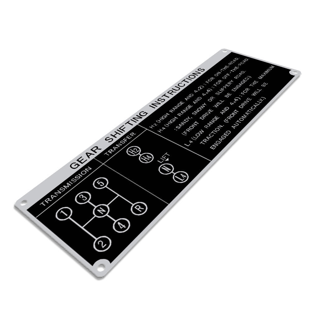 GEAR SHIFTING INSTRUCTIONS PLACARD : 40-SERIES LAND CRUISER (5-SPEED ...